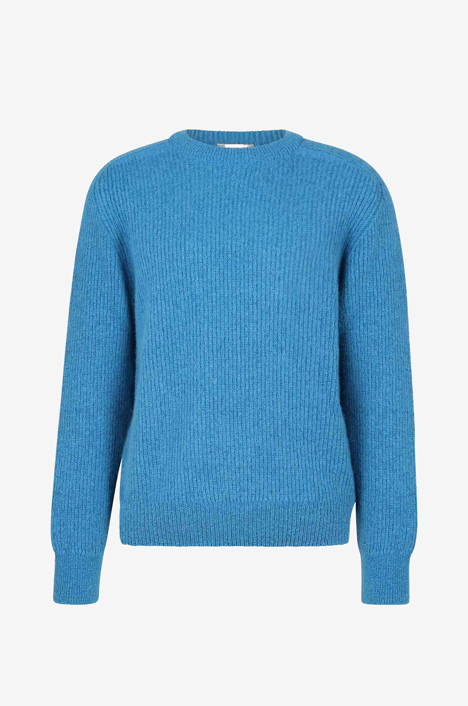 Pull côtelé en laine mérinos et alpaga Armstrong - GALLIA - BLEU ...