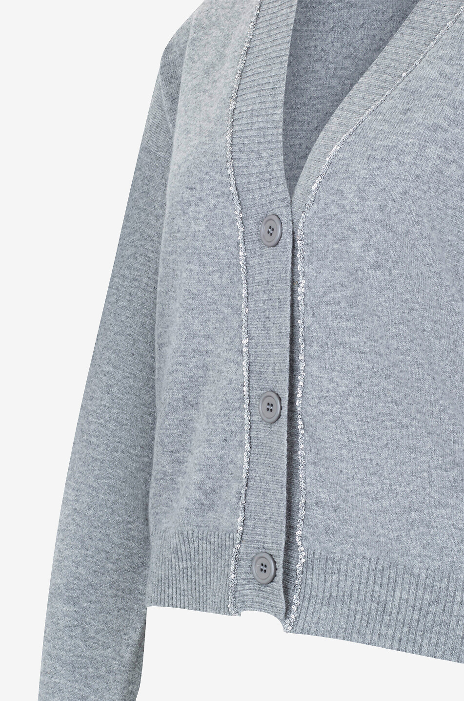 Feiner Boxy-Cardigan mit Pailletten am V-Ausschnitt - FABIANA FILIPPI ...