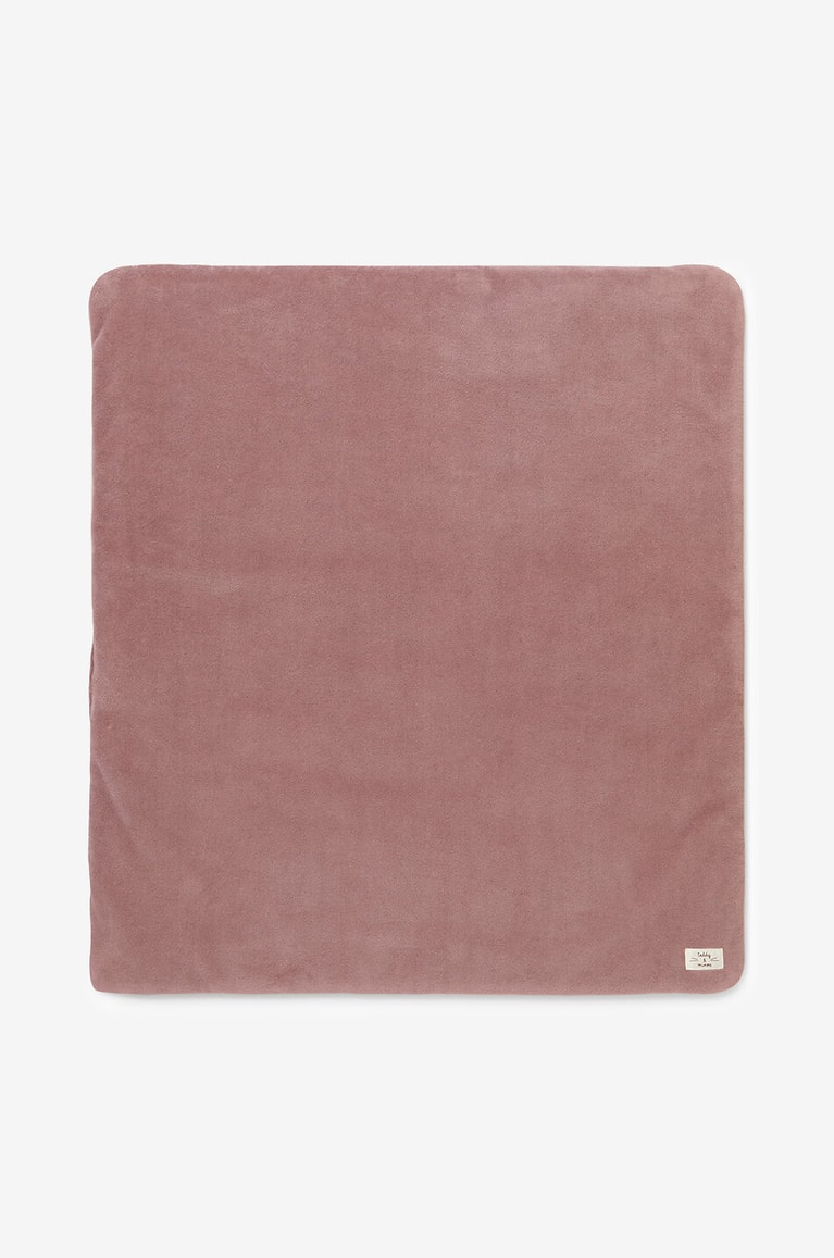 Babydecke aus Samt und bedrucktem Gaze - TEDDY & MINOU - ROSA ...