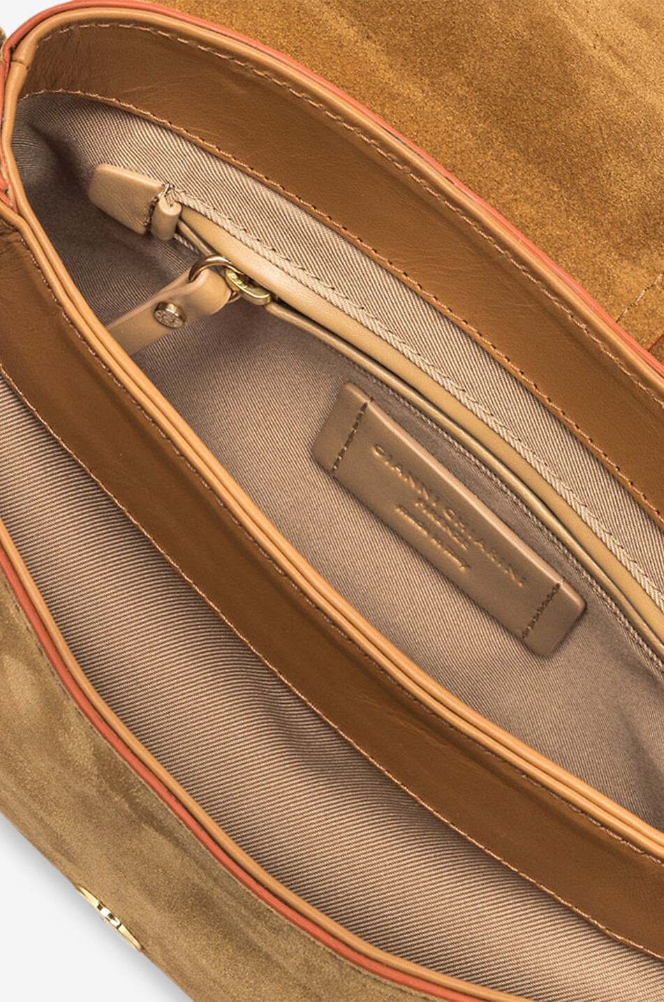 Helena Round suede and fabric shoulder bag - GIANNI CHIARINI - LIGHT BROWN - Bongénie