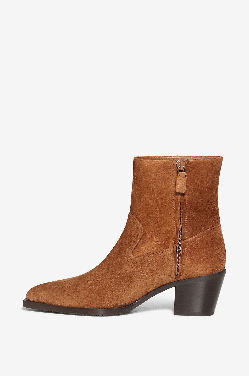 Tate 65 Western suede ankle boots - STUART WEITZMAN - DARK BROWN ...