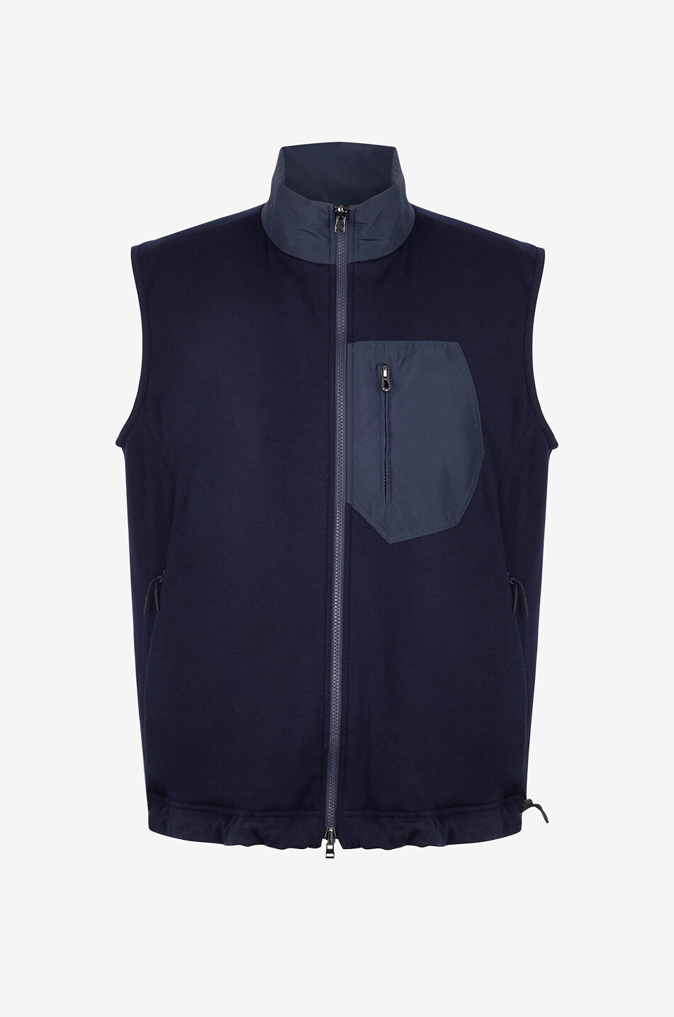 Explorer reversible wool and ripstop vest - SEASE - DARK BLUE ...