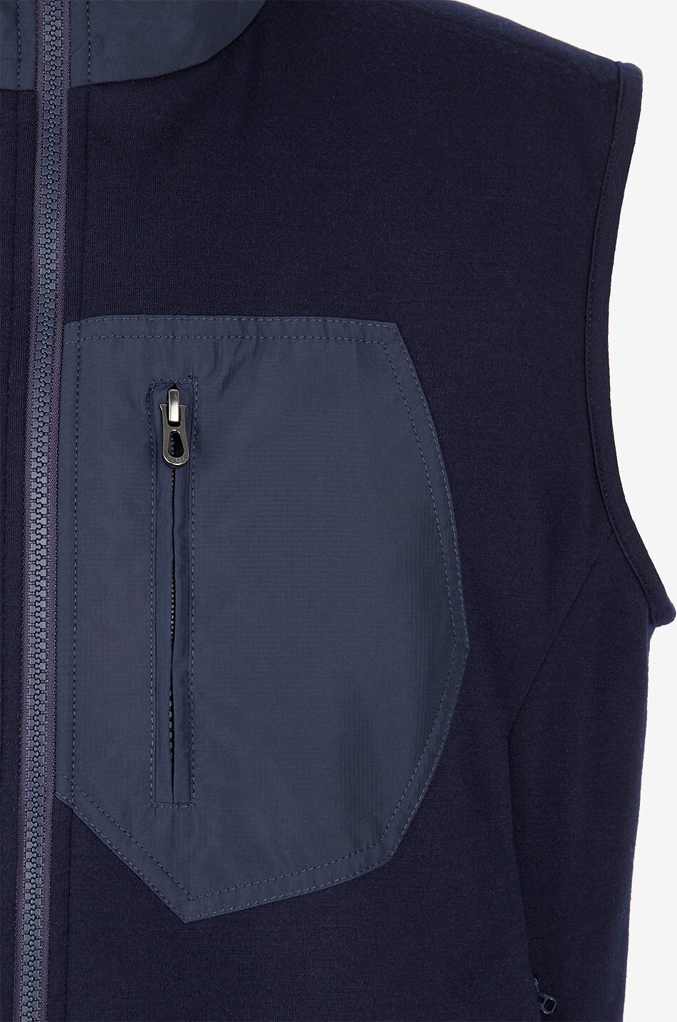 Explorer reversible wool and ripstop vest - SEASE - DARK BLUE ...