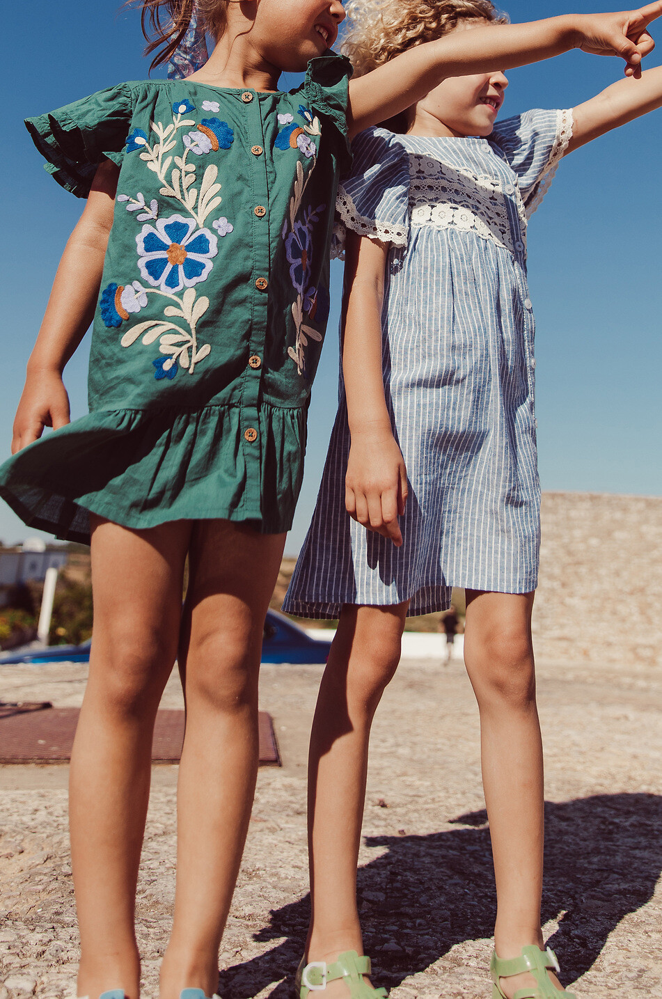 Morlina Children's linen and cotton dress - LOUISE MISHA - BLUE ...