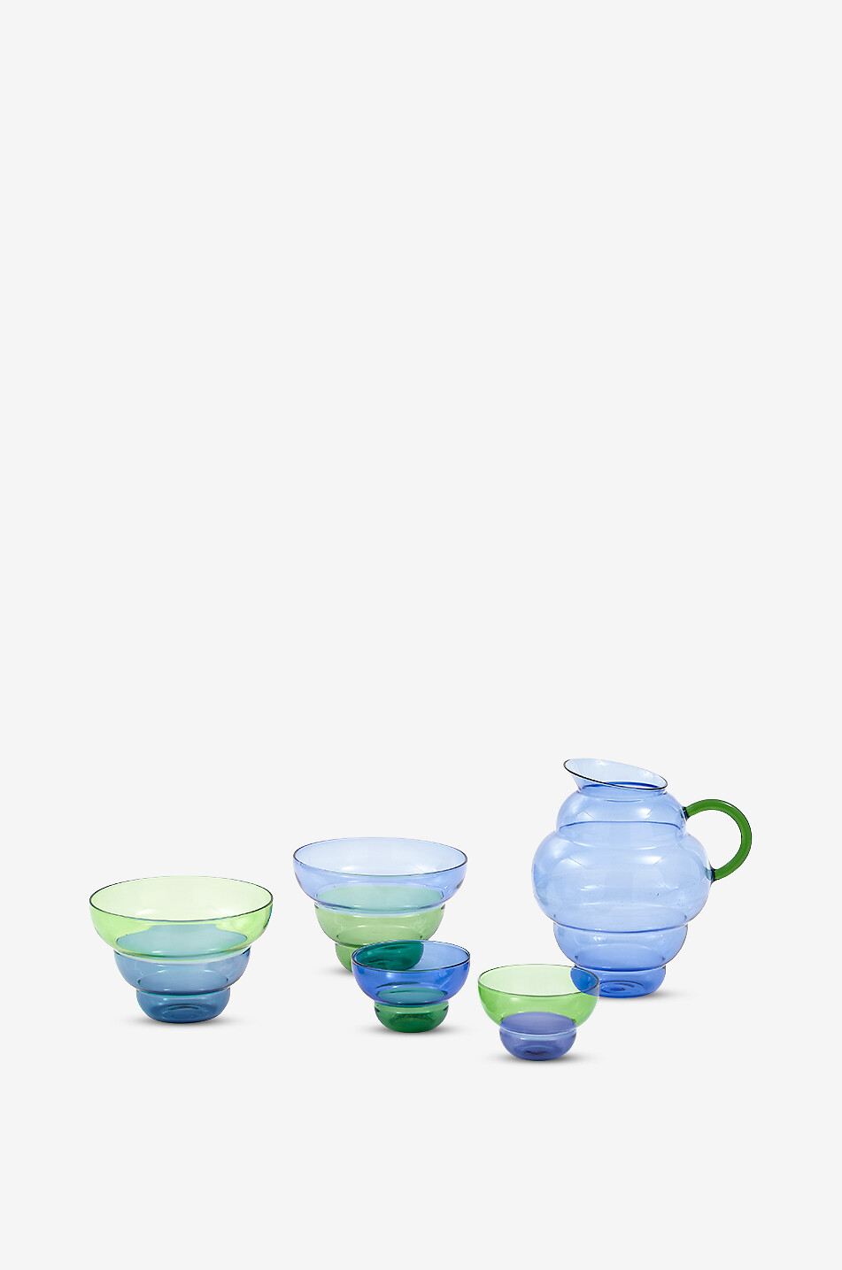 Mizu Kiri bicolour glass pitcher - POLS POTTEN - BLUE - Bongénie Outlet