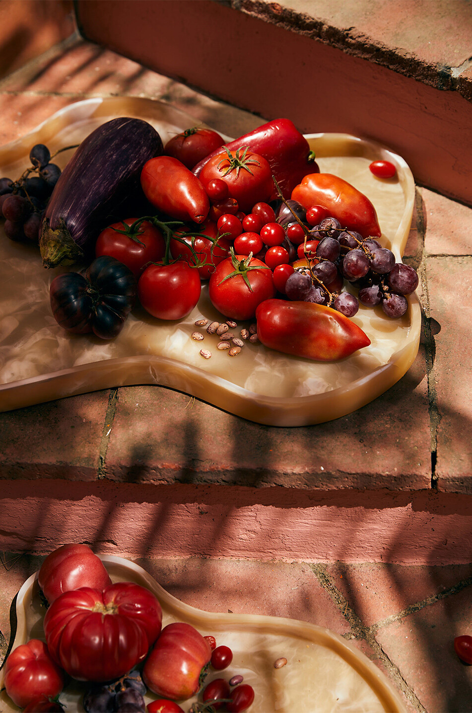 Patio Cream Large marbled tray - HKLIVING - BEIGE - Bongénie