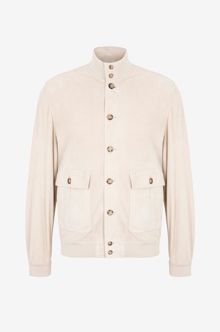 Blouson léger en daim Valstarino - VALSTAR MILANO 1911 - BLANC CASSE ...