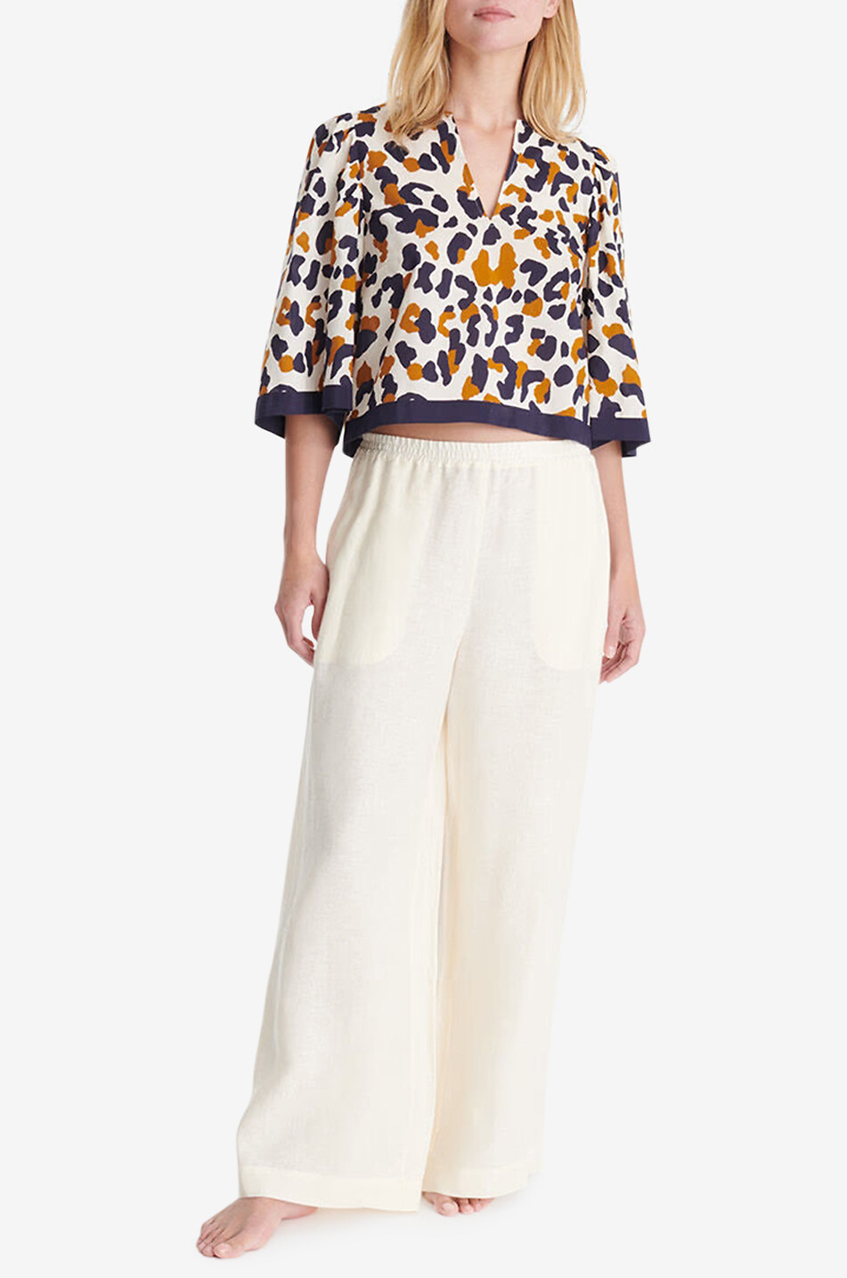 Select wide-leg linen trousers - ERES - EGGSHELL - Bongénie Outlet