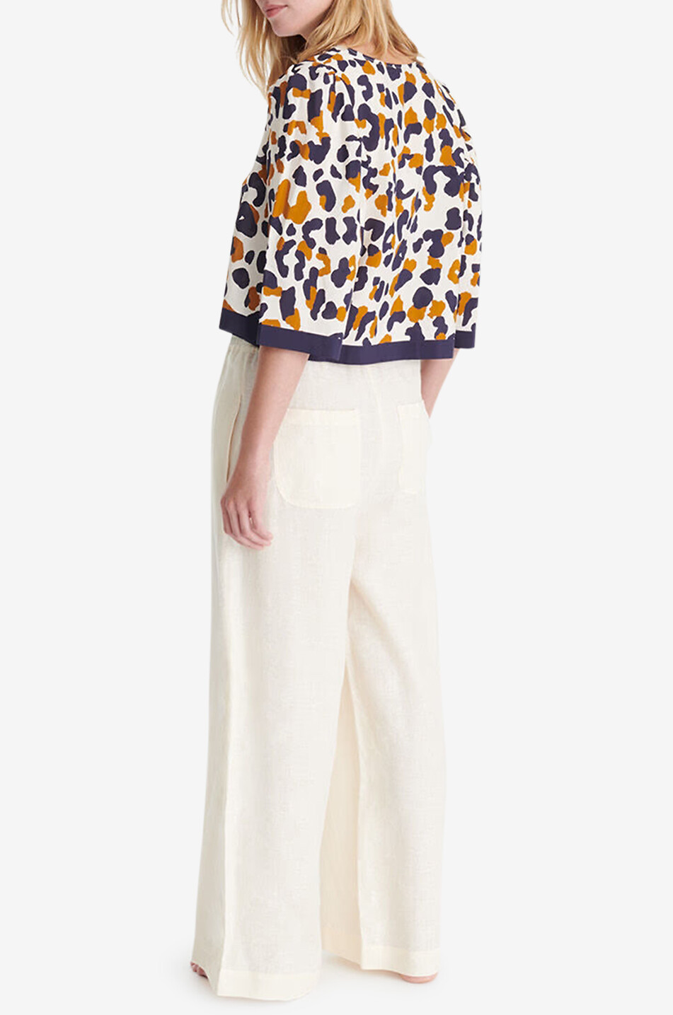 Pantalon large en lin Select - ERES - BLANC CASSE - Bongénie Outlet