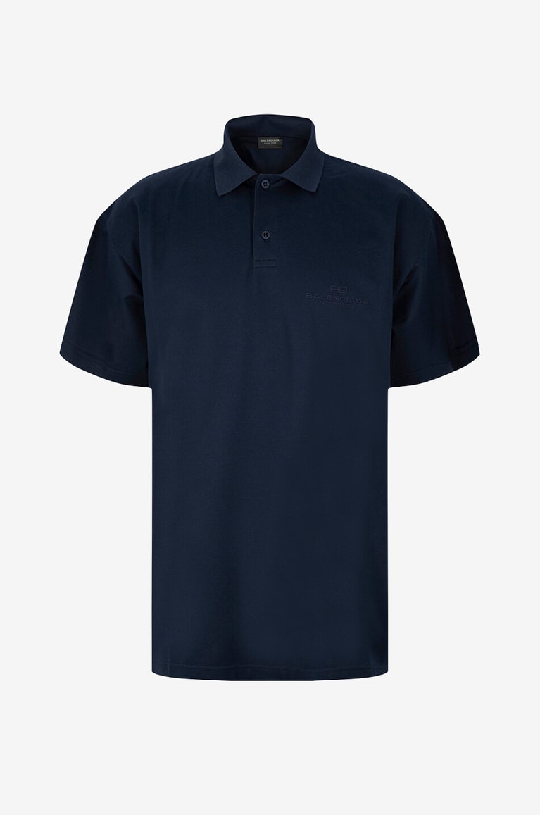 Intertwined BB Garderobe oversize polo shirt - BALENCIAGA - DARK BLUE ...