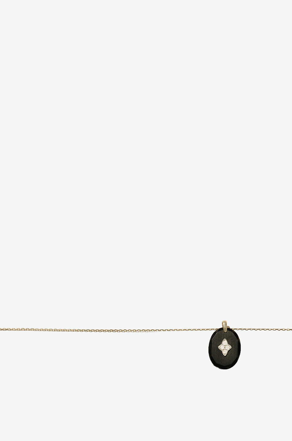 Gina Black yellow gold necklace with resin and diamond pendant ...