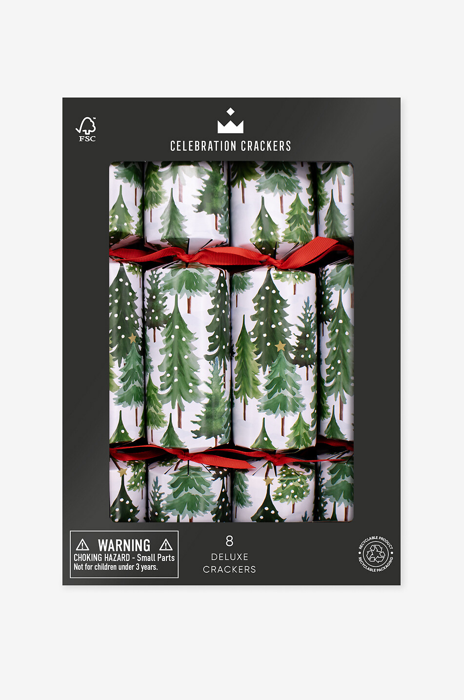 Snowy Tree set of 8 Christmas crackers - CELEBRATION CRACKERS - MULTI ...