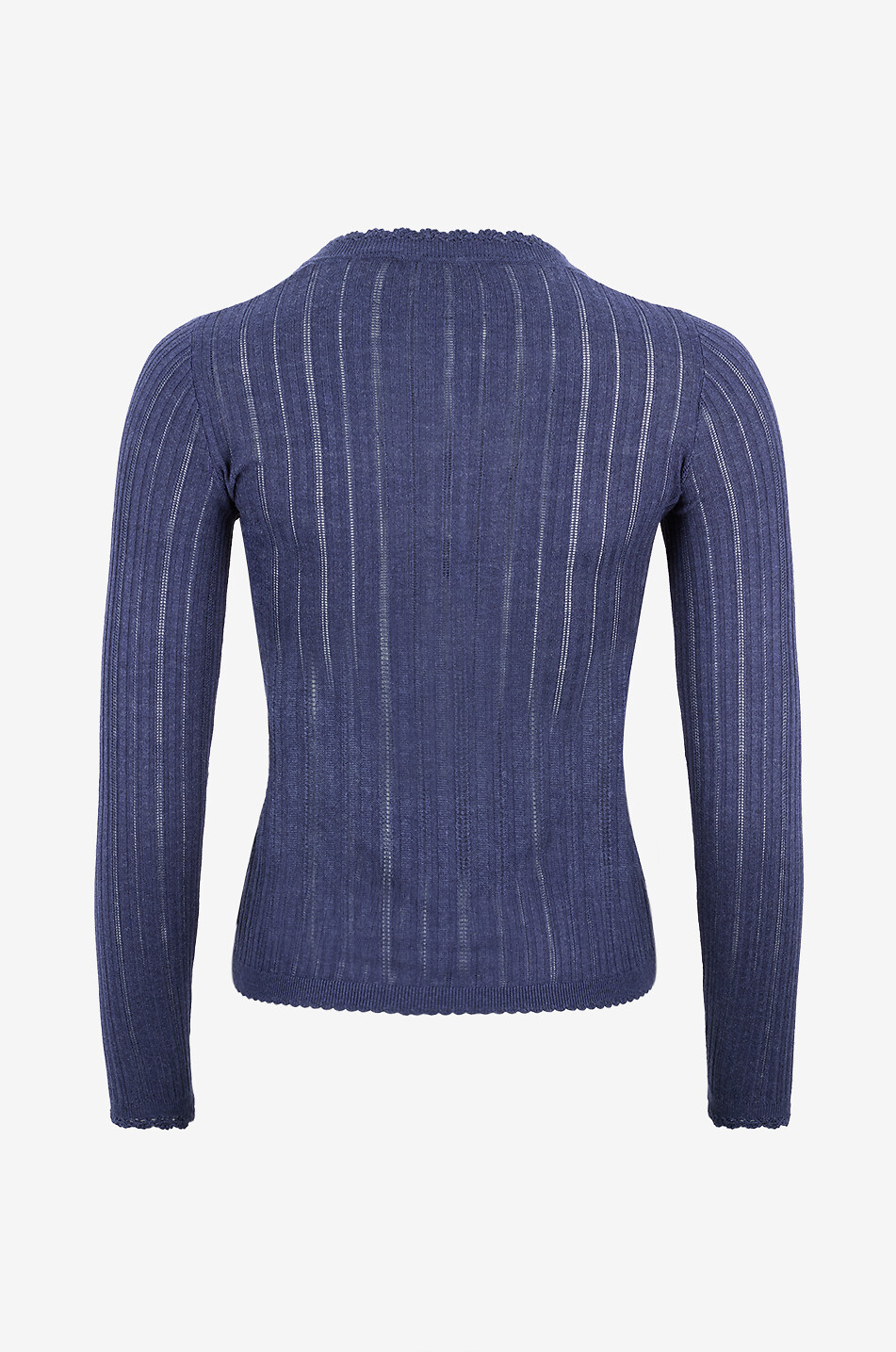 Langärmeliges Top im Lochstrick Delia - ULLA JOHNSON - DUNKELBLAU - Bongénie