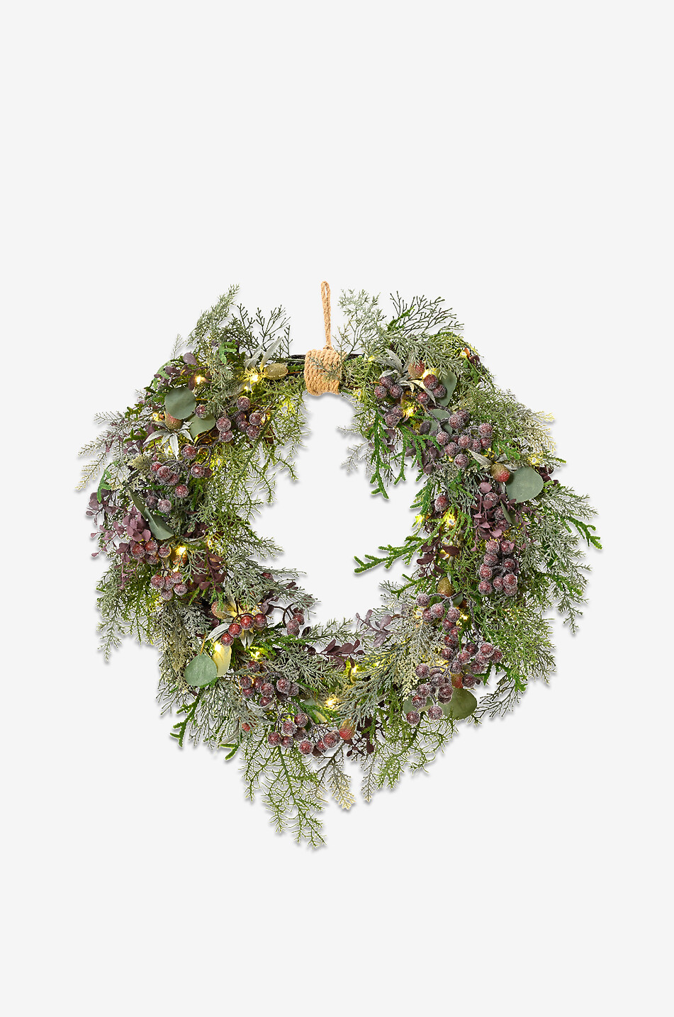 Lit fir wreath with berries - KAEMINGK - GREEN - Bongénie