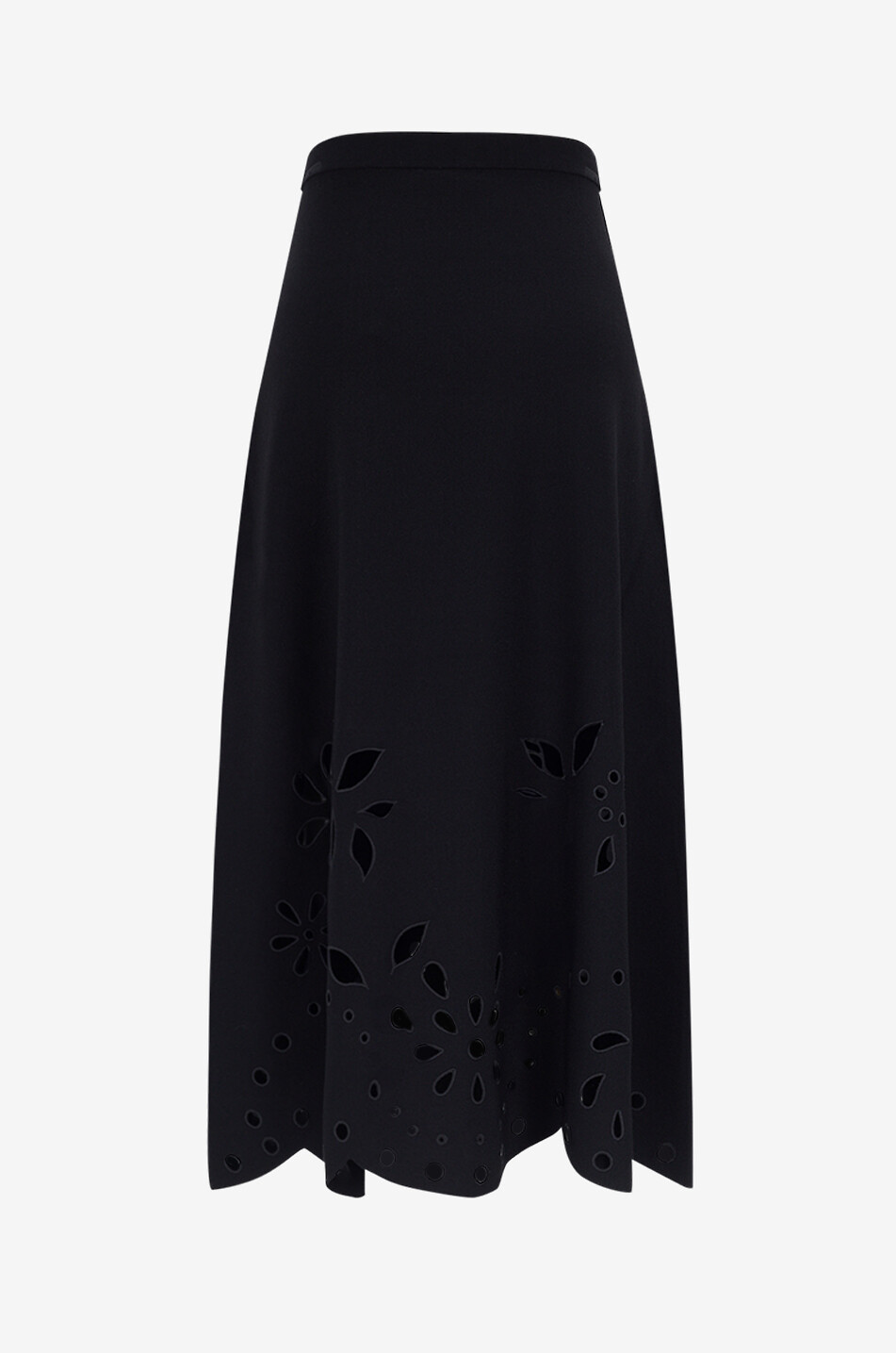 Mittellanger Jerseyrock mit Perforation Grace - ULLA JOHNSON - SCHWARZ ...