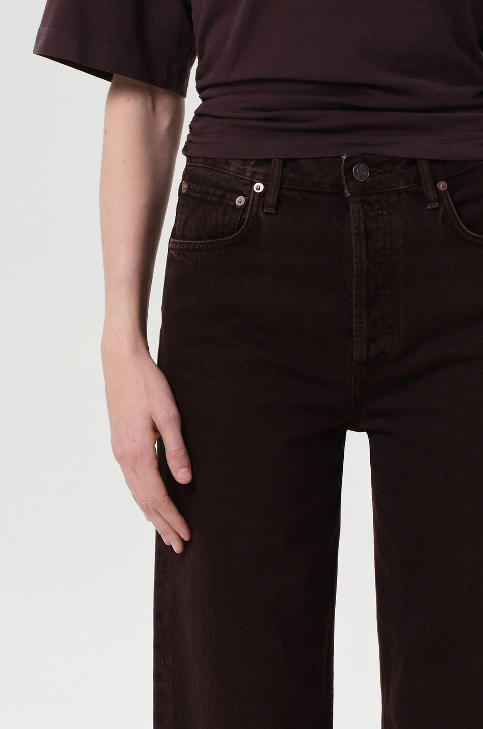 Ren Sloe Berry wide-leg denim jeans - AGOLDE - DARK BROWN - Bongénie