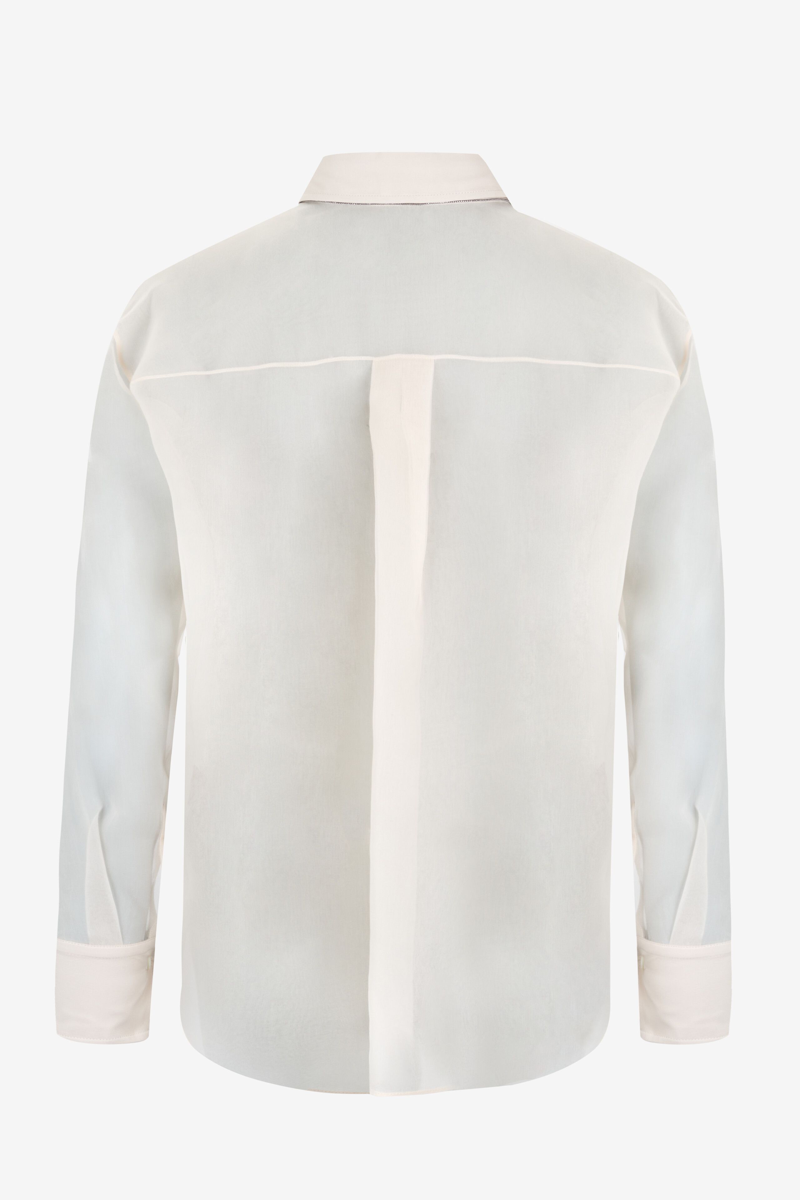 Chemise en georgette de soie Crispy Monili - BRUNELLO CUCINELLI - ROSE ...