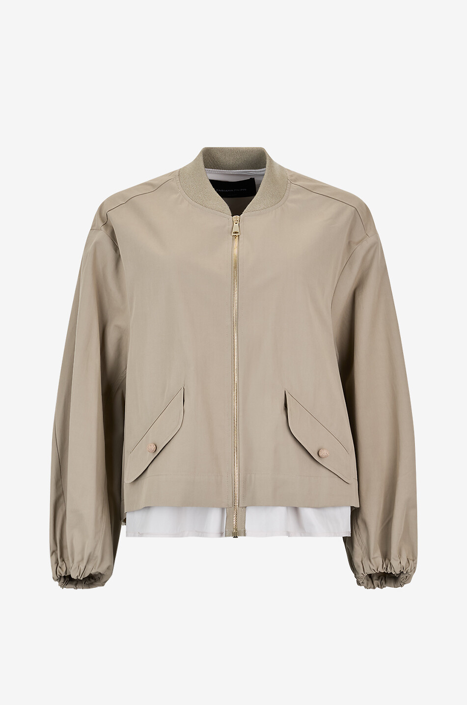Extrafine twill layered-effect bomber jacket - FABIANA FILIPPI - LIGHT ...