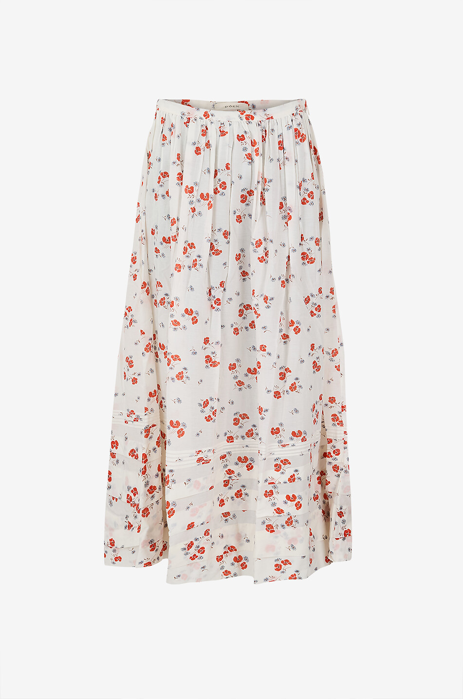 Jupe midi en voile fleuri Marcie Poppy Field - DÔEN - MULTICOLORE ...