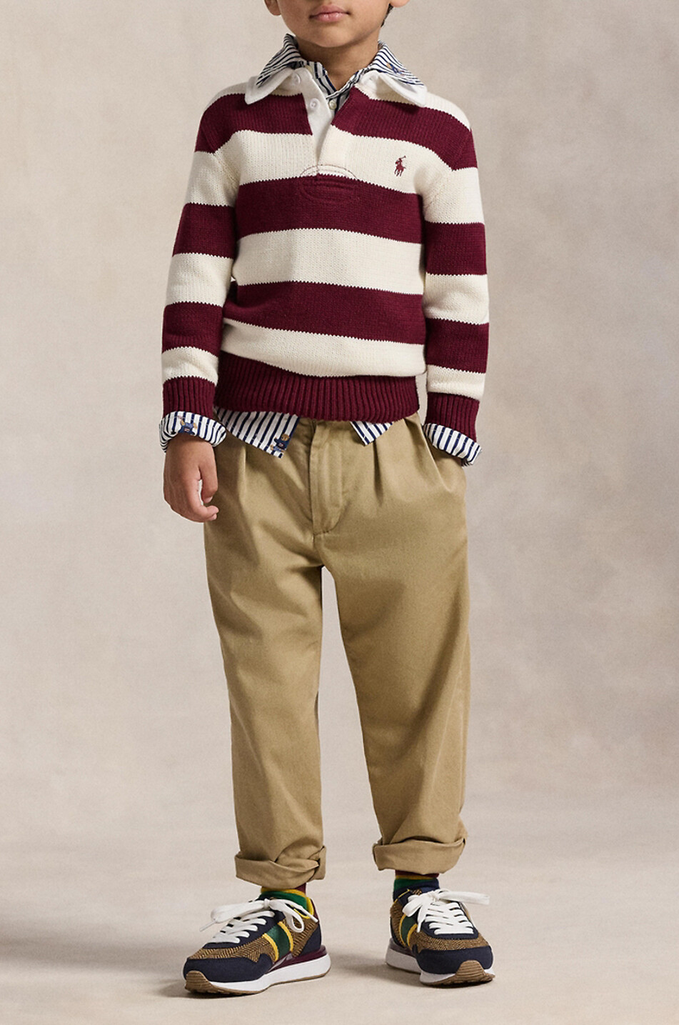 Pull polo rayé en coton garçon Rugby - POLO RALPH LAUREN - ROUGE FONCÉ ...