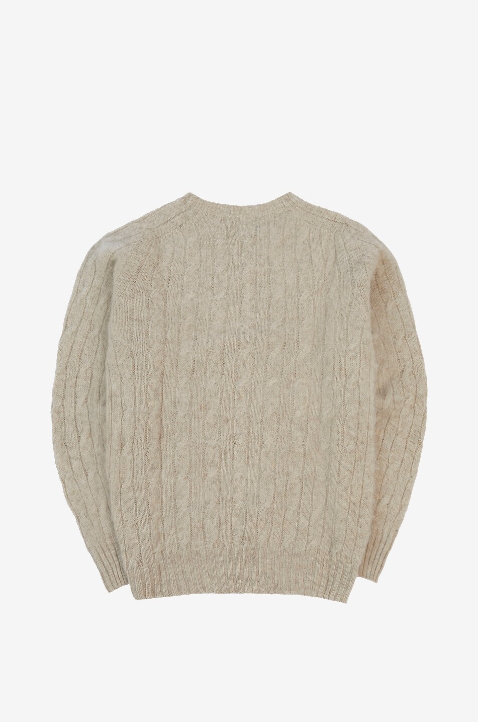 Pull en maille à col rond Putty Shetland - DRAKES - BEIGE - Bongénie