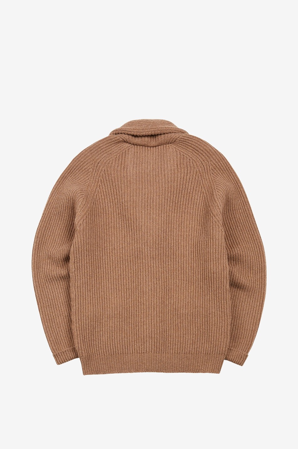 Wool knit shawl collar cardigan - DRAKES - CAMEL - Bongénie