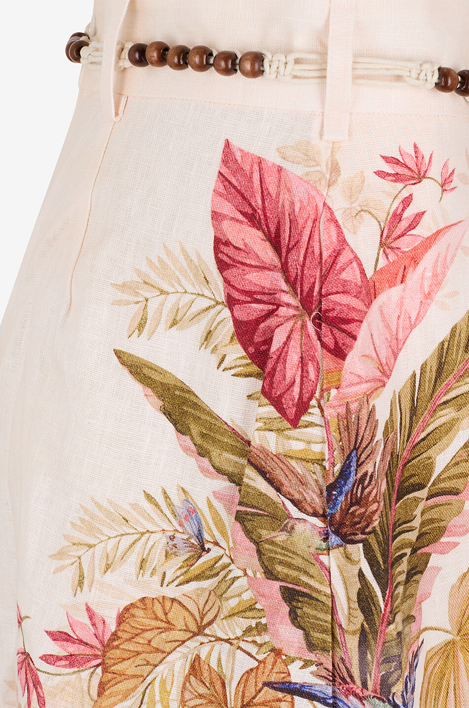 Short taille haute en lin imprimé palmiers Ascension Tuck - ZIMMERMANN ...