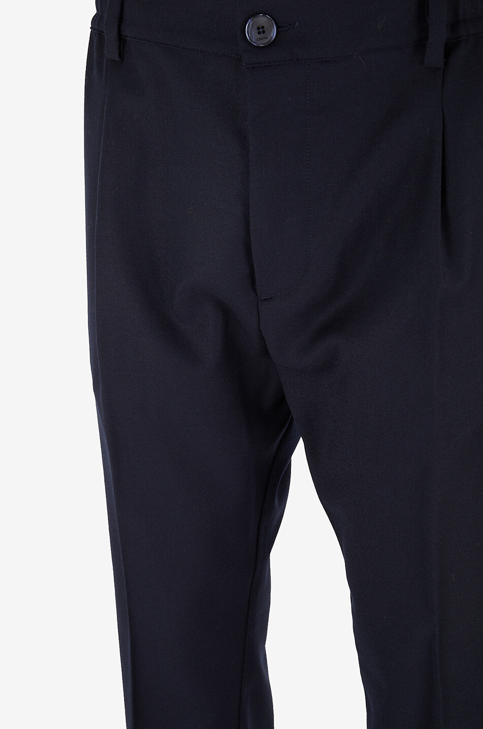 Tapered slim pleated virgin wool trousers - CRUNA - DARK BLUE - Bongénie