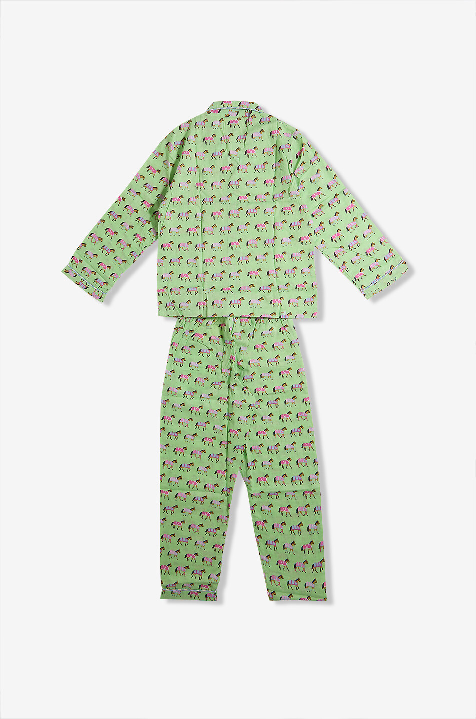 Kinder-Pyjama aus bedrucktem Stoff Kiki - STUDIO BRAI - GRÜN - Bongénie