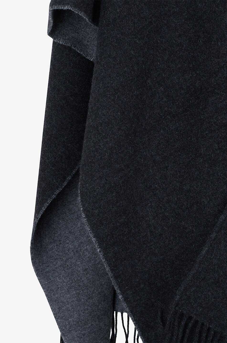 Fringed wool and cashmere cape - FABIANA FILIPPI - DARK GREY - Bongénie