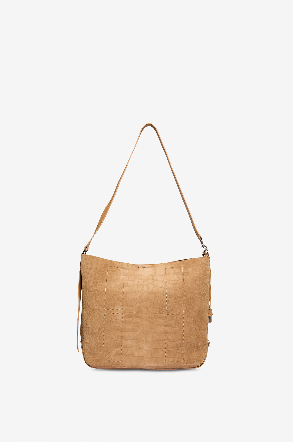 Hobo Hogan Hocket Medium croc-embossed suede shoulder bag - HOGAN ...