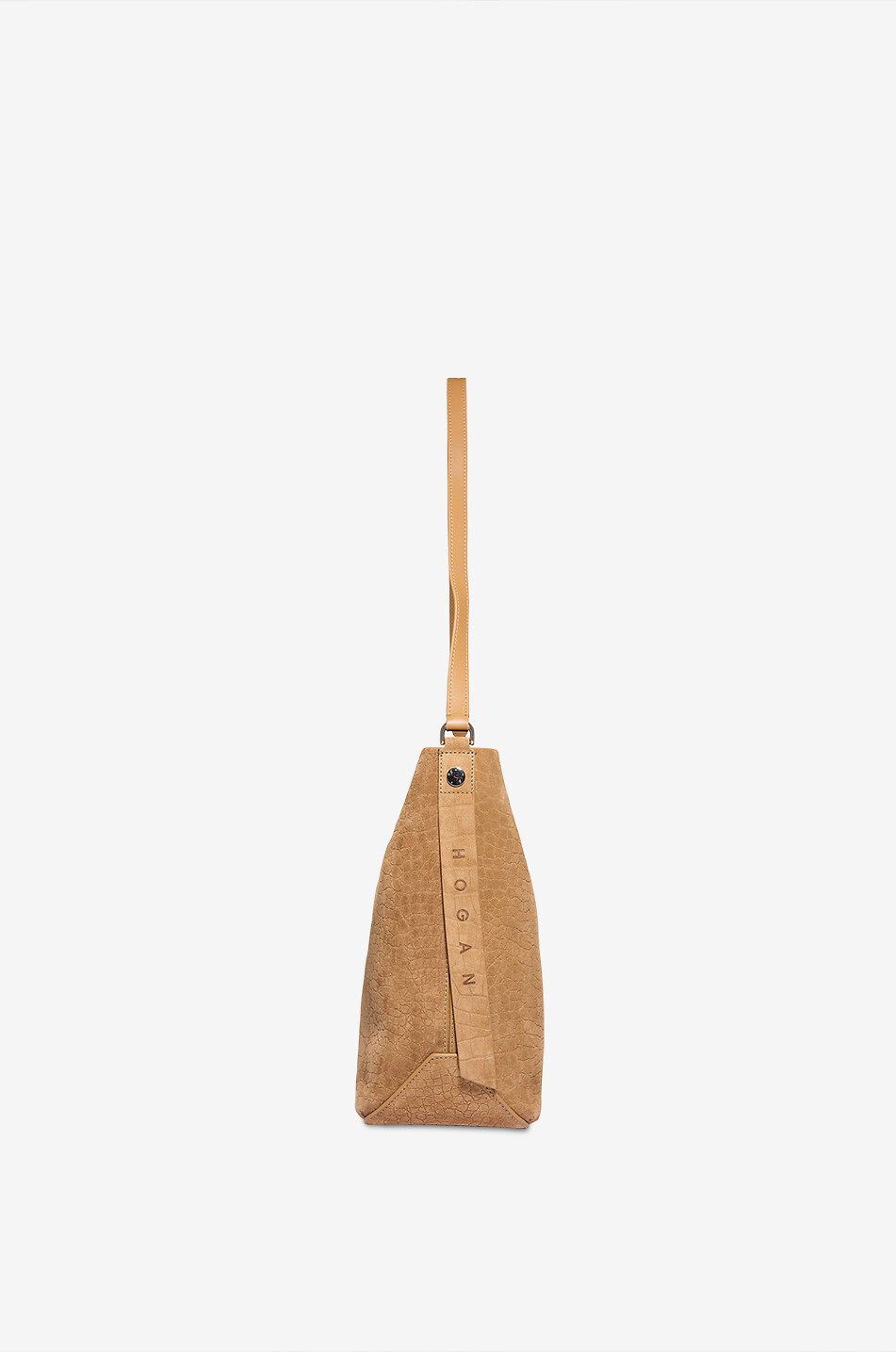 Hobo Hogan Hocket Medium croc-embossed suede shoulder bag - HOGAN ...
