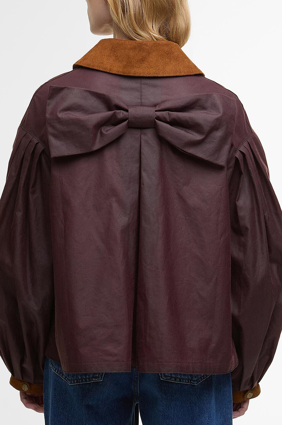 Thais Bow boxy oilcloth jacket - BARBOUR X FARM RIO - DARK PURPLE ...