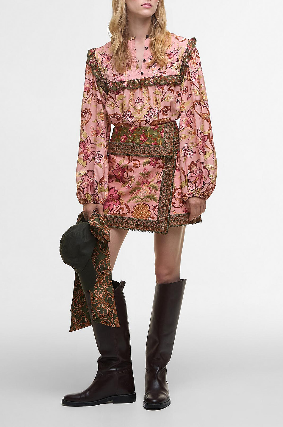 Bedruckte Bluse mit Latz Cami - BARBOUR X FARM RIO - ROSA - Bongénie