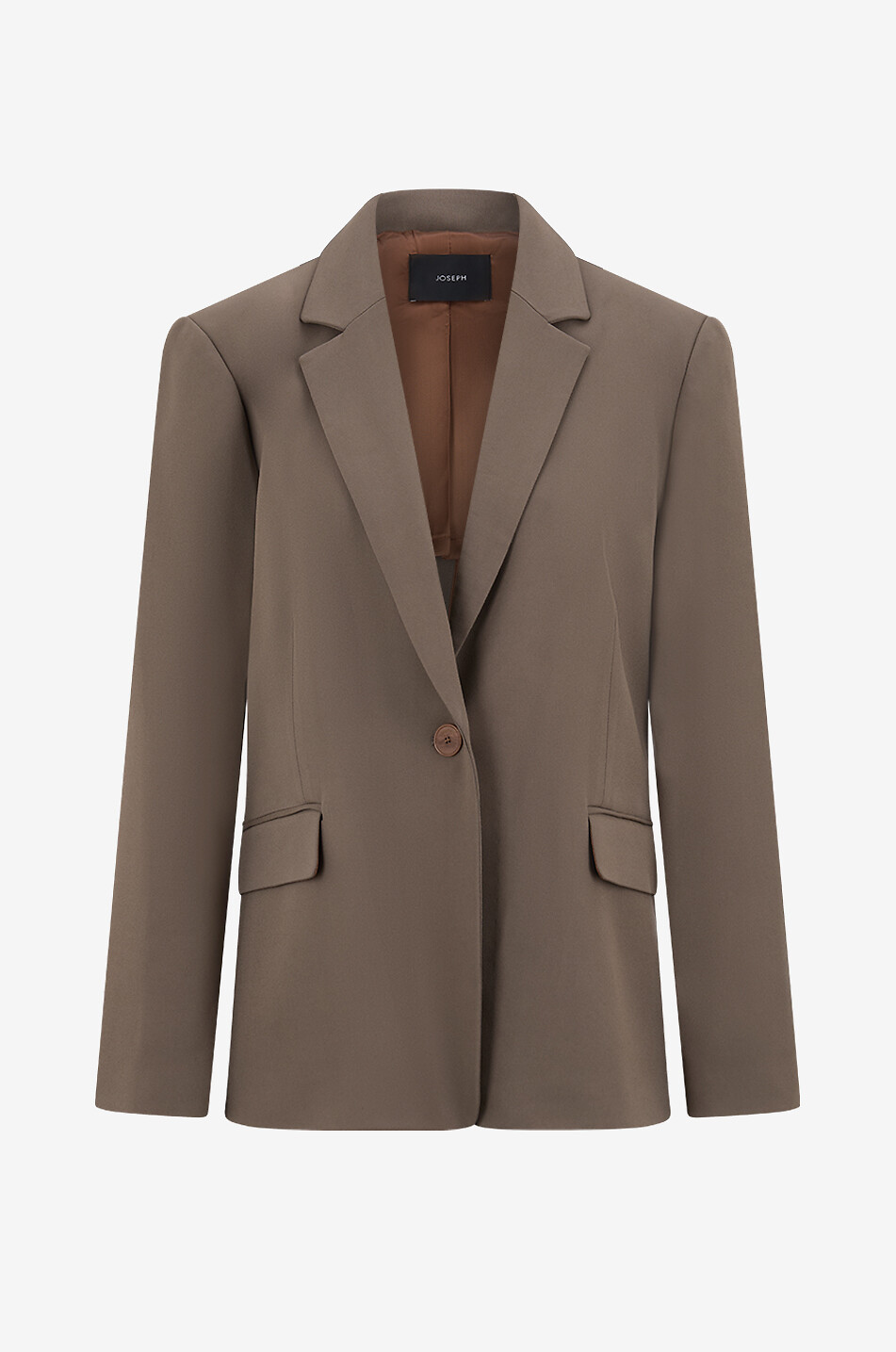 Marty crepe blazer with lapel collar - JOSEPH - BROWN - Bongénie