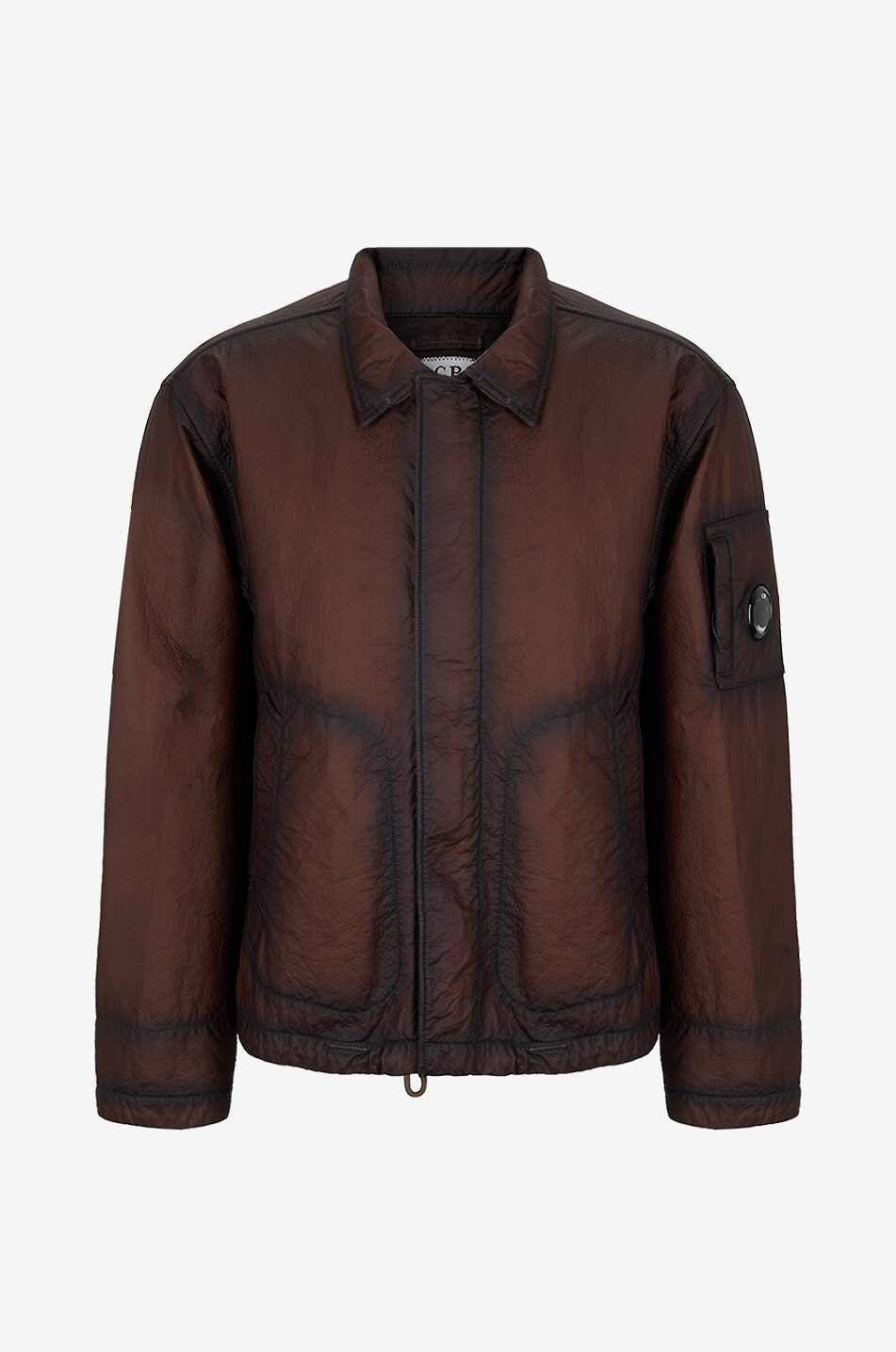 Blouson court en tissu technique froissé - C.P. COMPANY - VERT - Bongénie