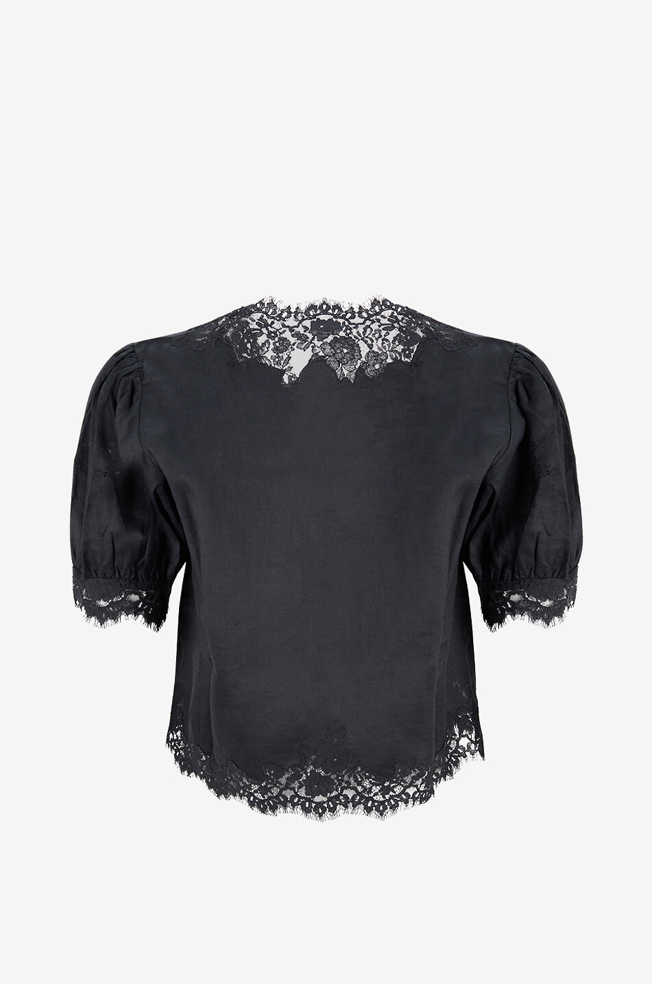 Idella puffed sleeve canvas top - DÔEN - BLACK - Bongénie