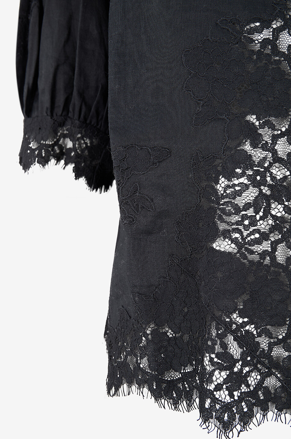 Top en toile à manches bouffantes Idella - DÔEN - NOIR - Bongénie