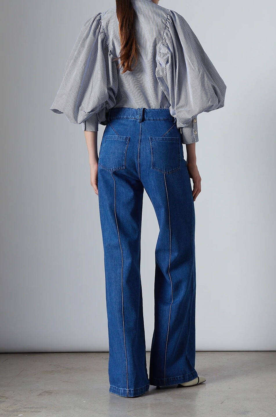 Pantalon évasé taille haute Elvis - THE LABEL EDITION - BLEU - Bongénie ...