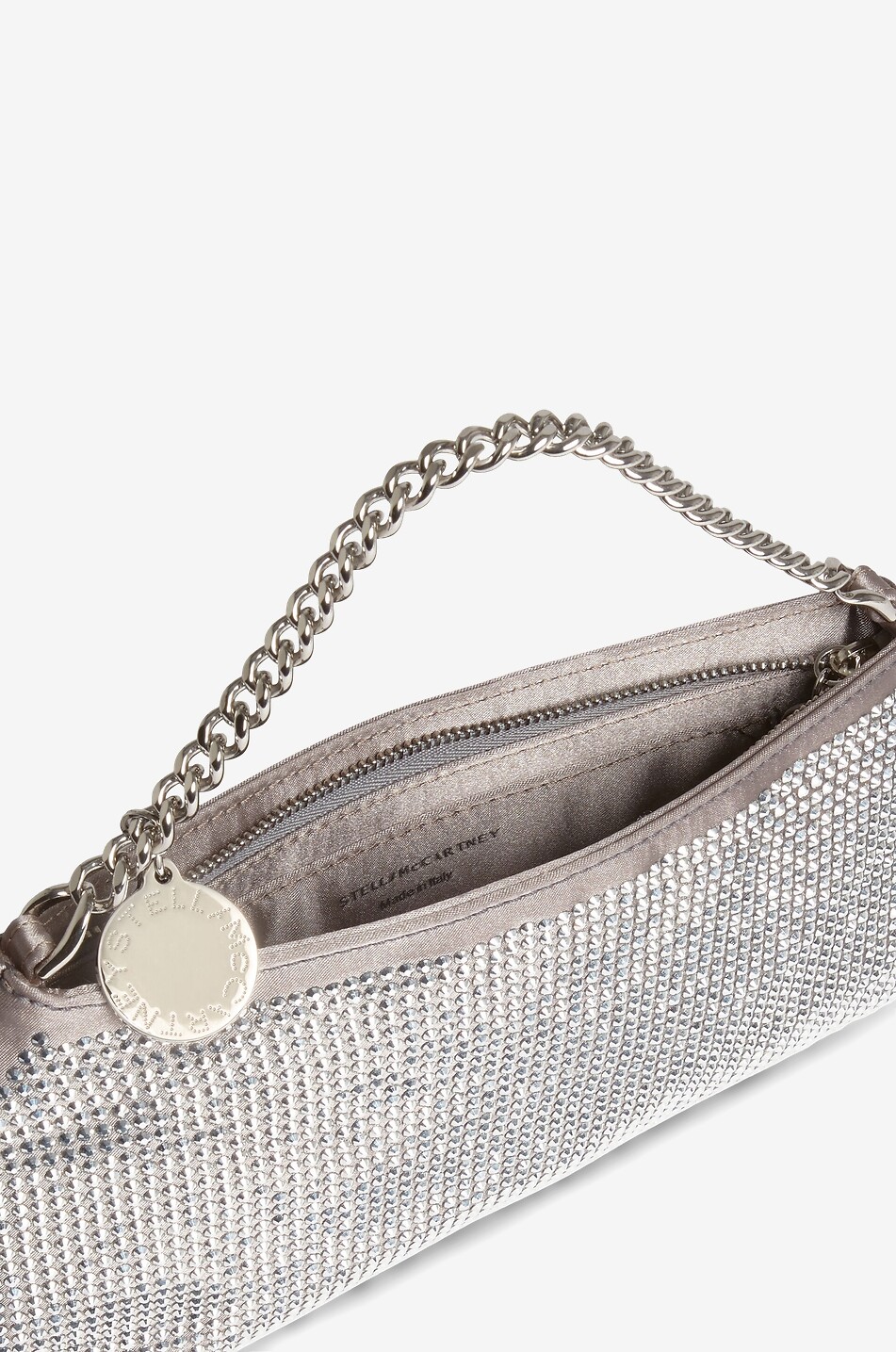 Falabella Mini crystal-clad satin cross-body bag - STELLA McCARTNEY ...