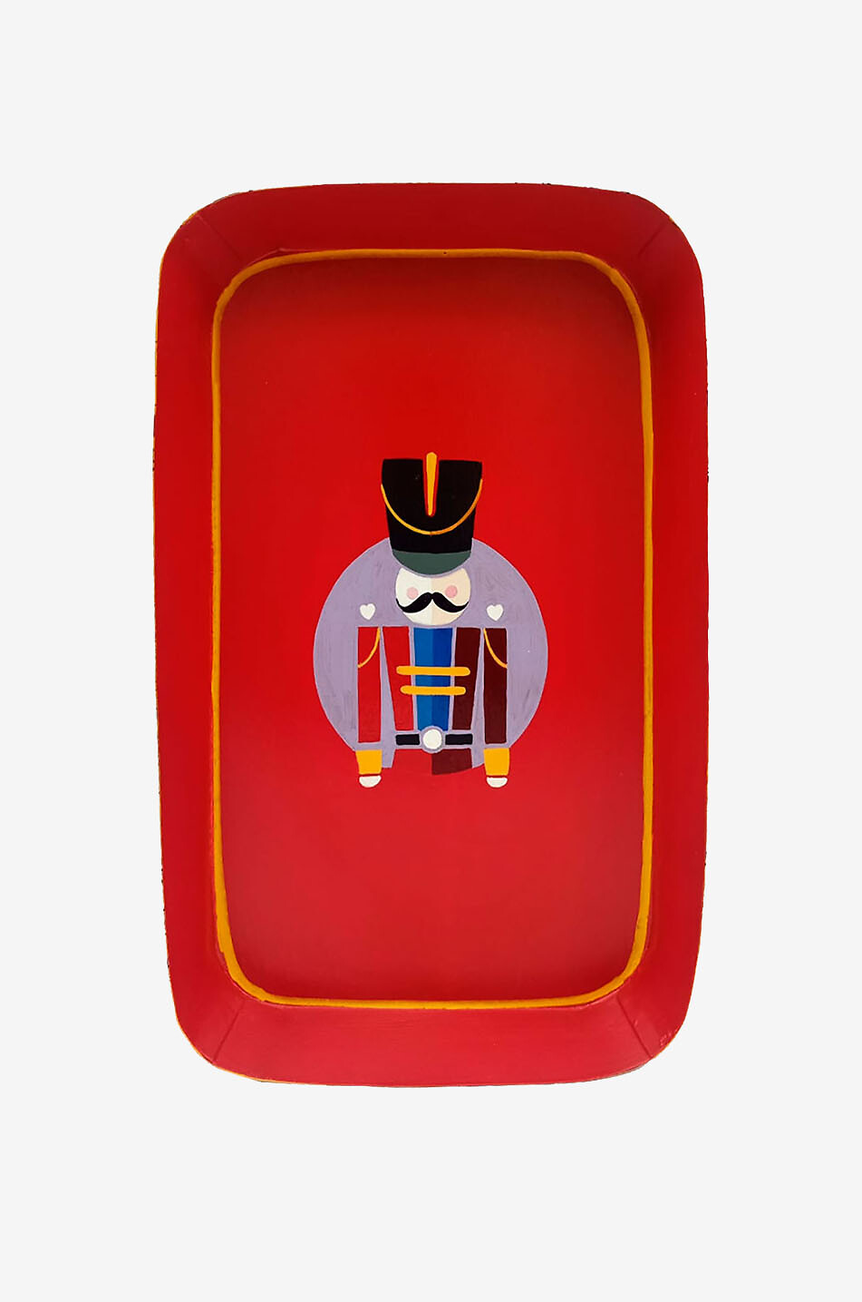 Hand-painted iron Christmas tray - LES OTTOMANS - RED - Bongénie