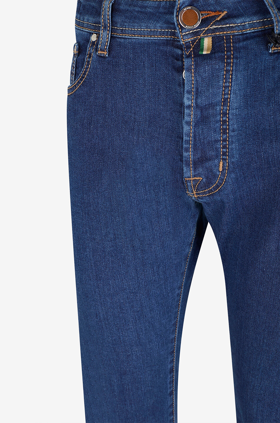 Slim-Fit-Jeans aus dunklem Stretch-Baumwolldenim Bard - JACOB COHEN ...