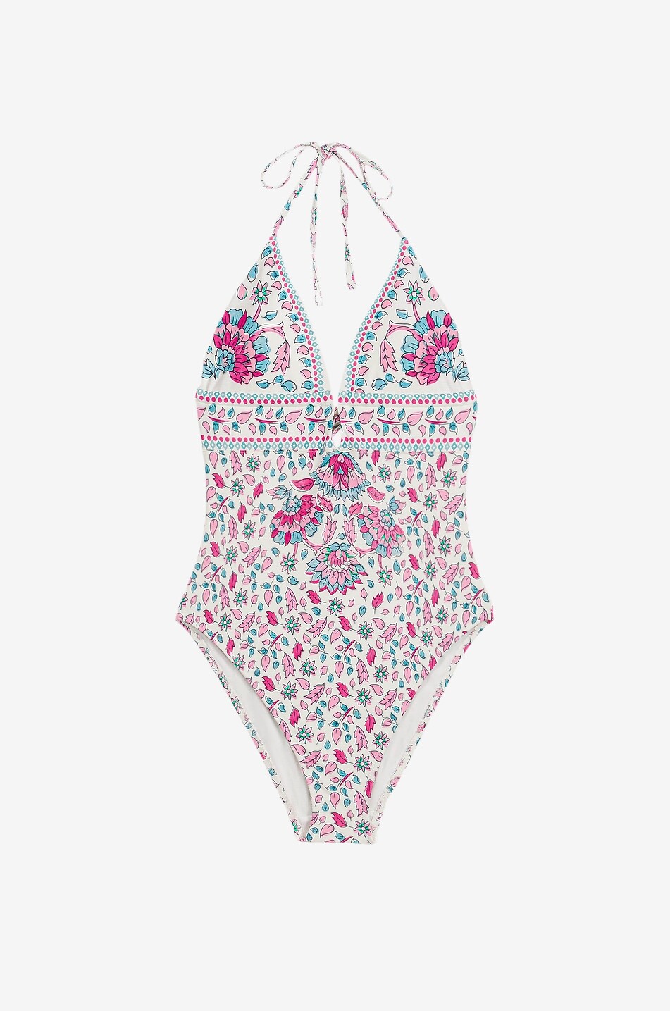Maillot de bain dos-nu à col V Positano Cream Plumeria Grove - LOUISE ...