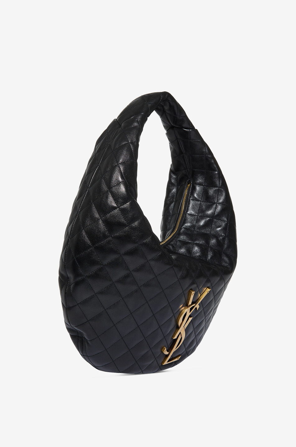 Sac porté épaule en cuir brillant matelassé Icare Hobo - SAINT LAURENT ...